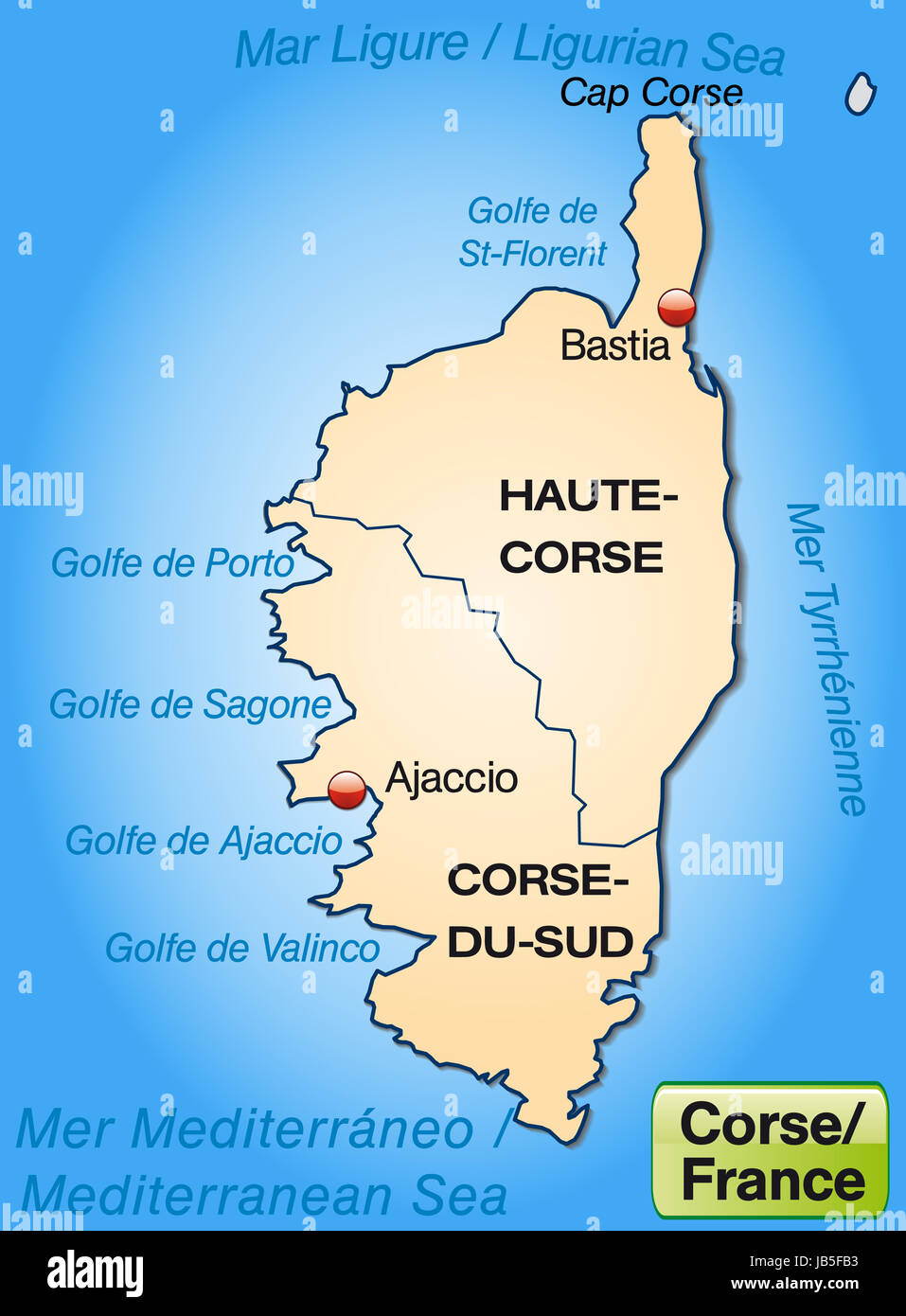 Korsika karte hi-res stock photography and images - Alamy