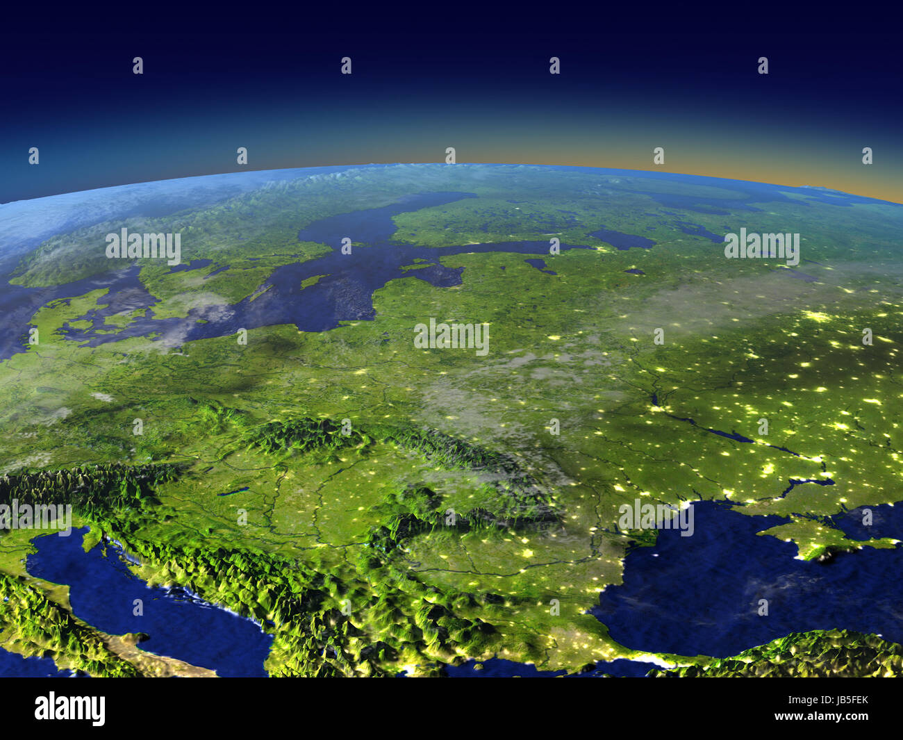 Earth from space europe russia hi-res stock photography and images - Alamy