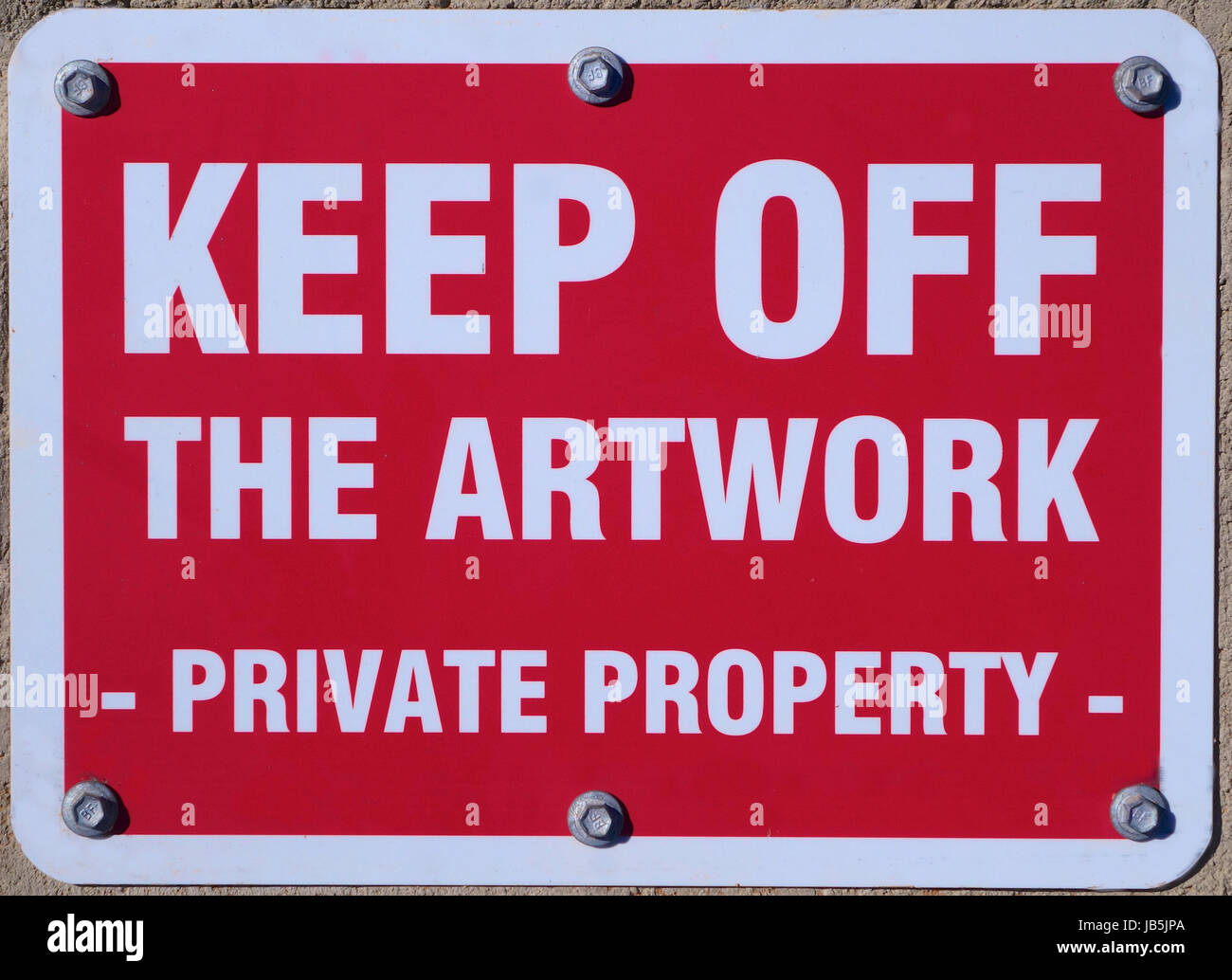 Keep off the artwork sign Stock Photo - Alamy