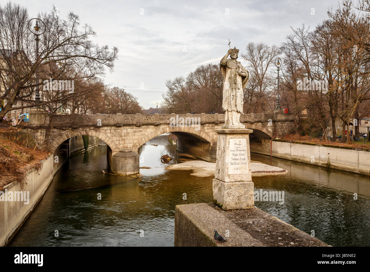 Maximilian Bridge over Isar River in Munich, Upper Bavaria, Germany ...