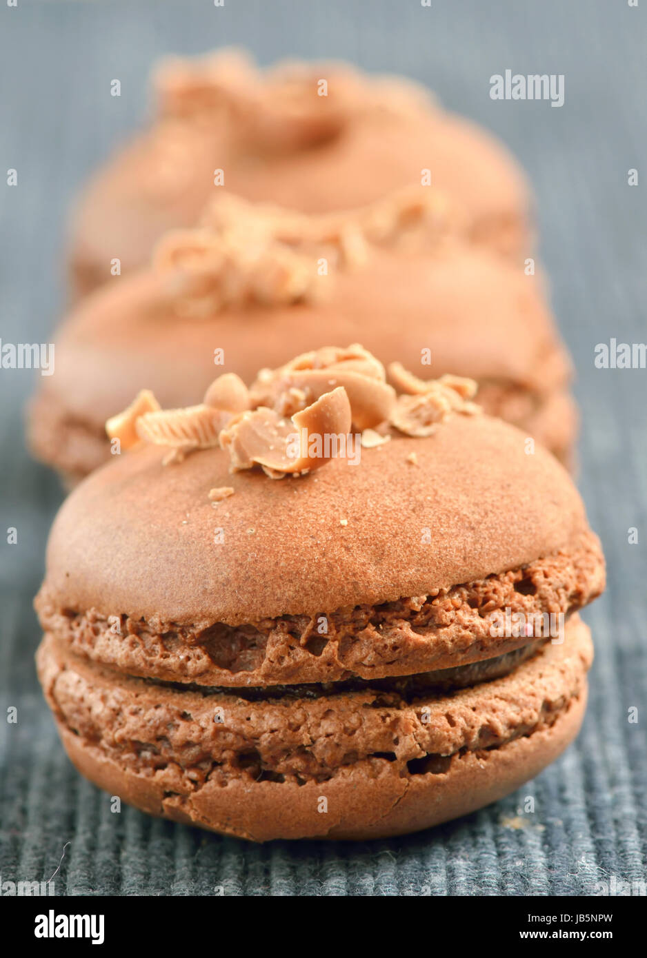 Details of Macaroons with chocolate Stock Photo - Alamy