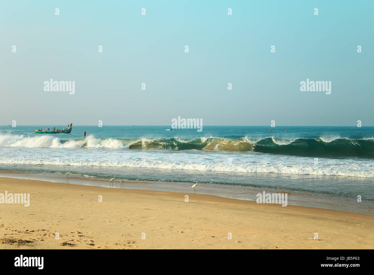 Morning in the fishing village. Varkala, Kerala state, South India - 29 ...