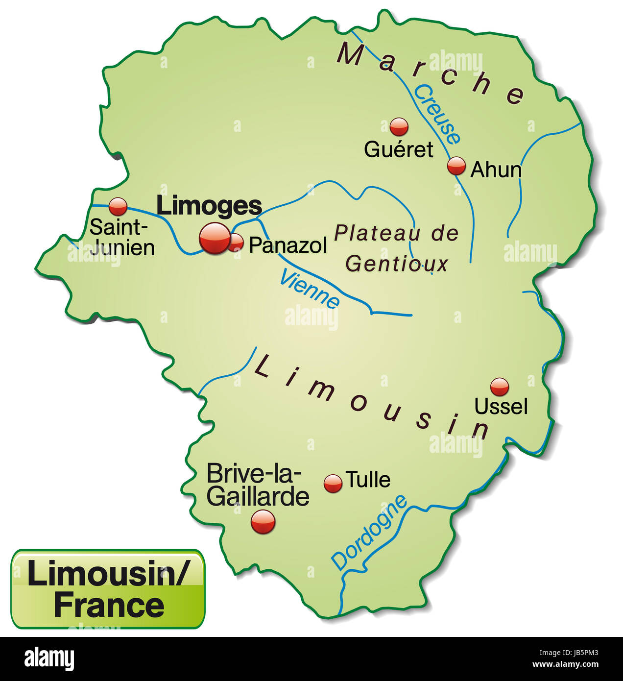 Map of limoges Cut Out Stock Images & Pictures - Alamy
