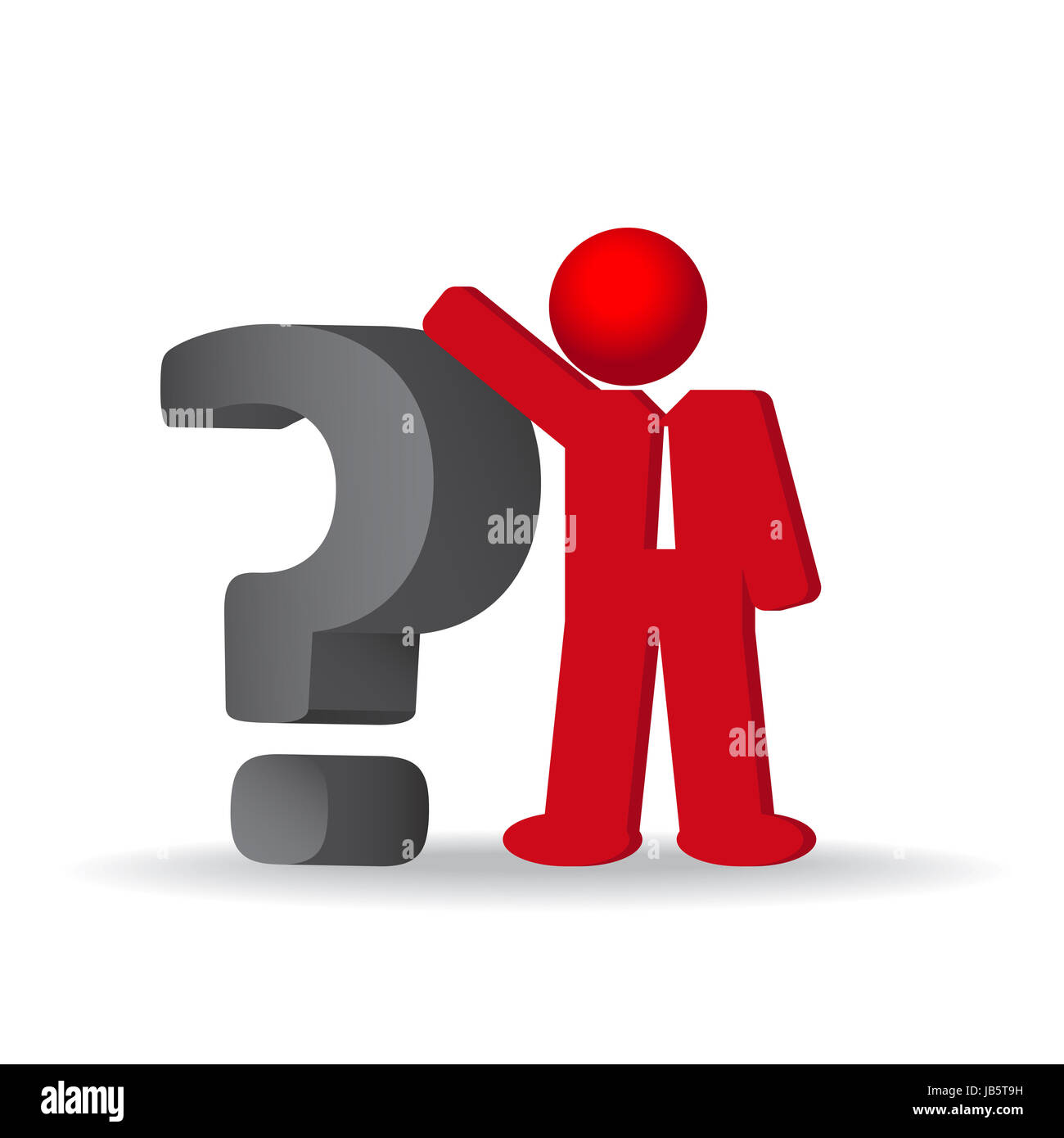 Business man, person with a question mark, vector illustration Stock ...