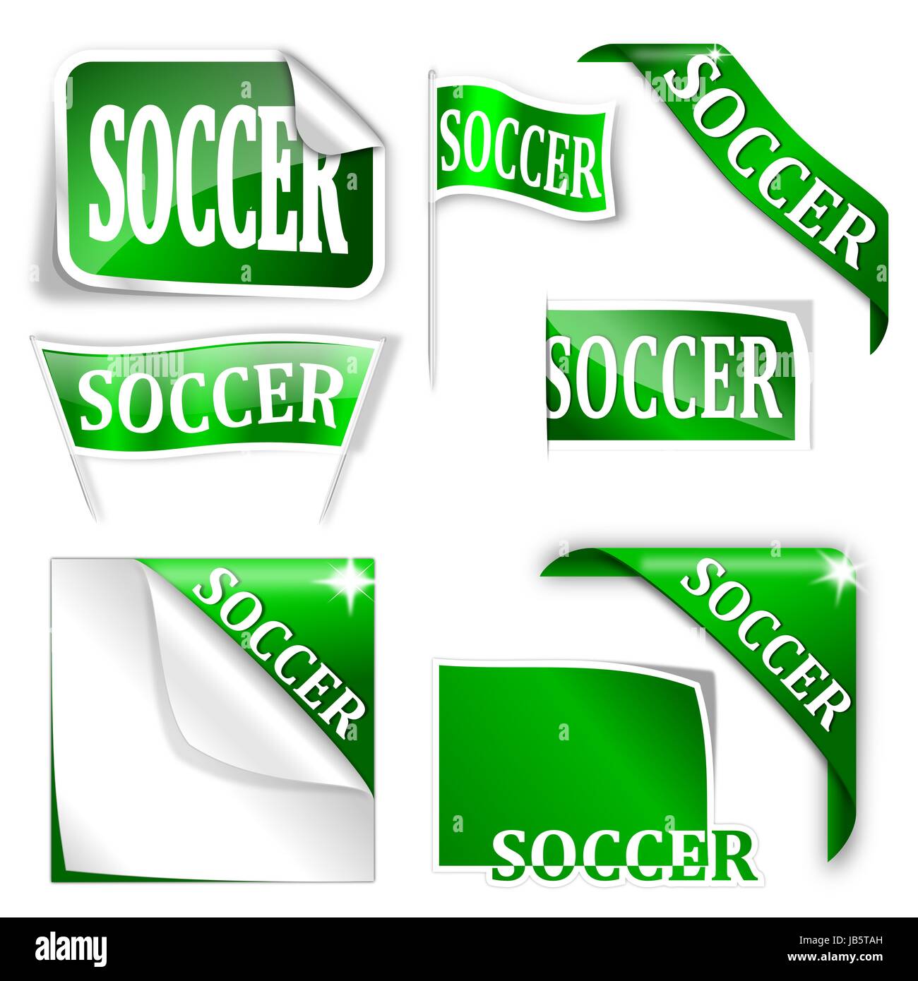 Set of labels with the word "soccer" - illustration Stock Photo - Alamy