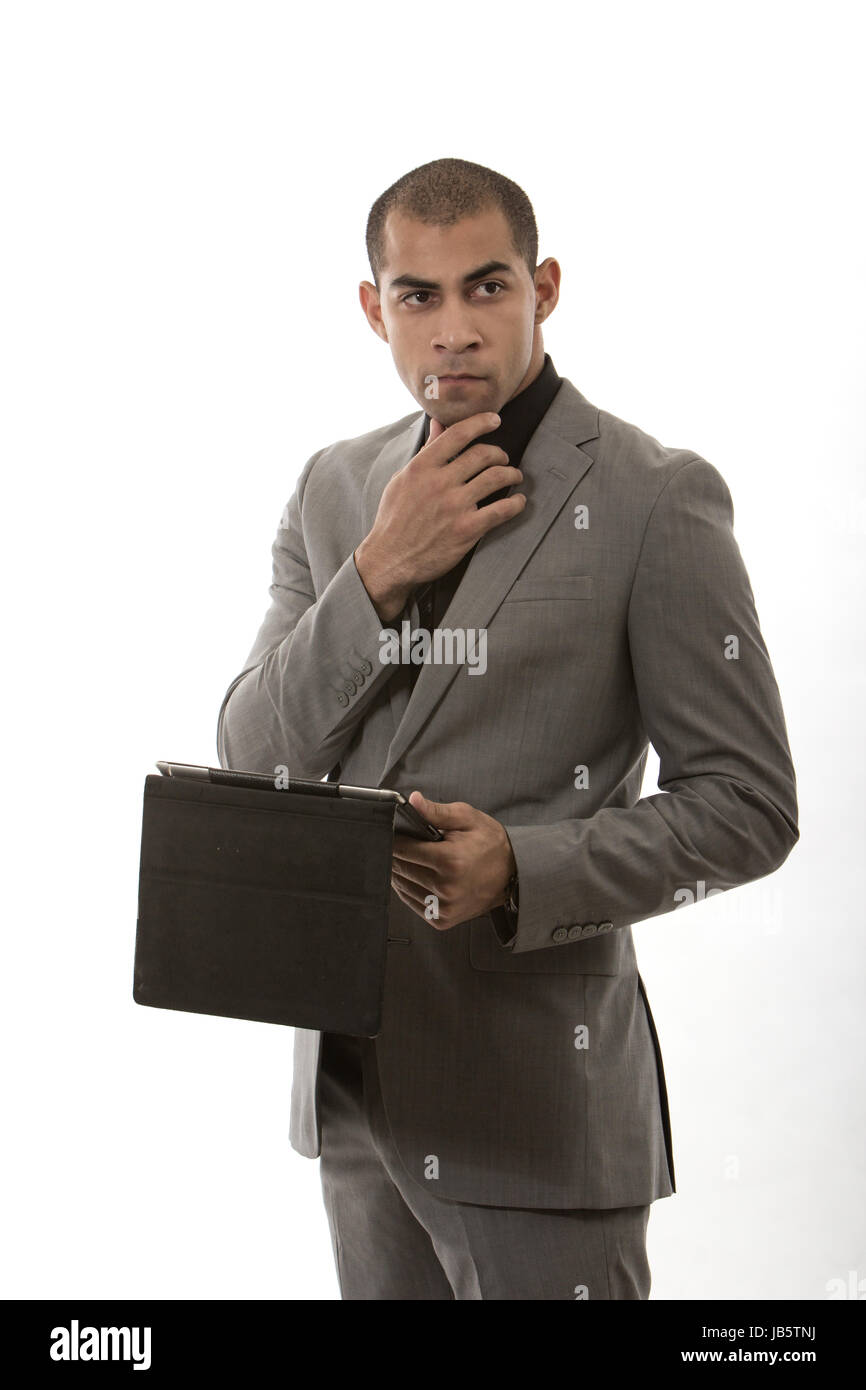 Attractive mix african american hispanic businessman Stock Photo - Alamy