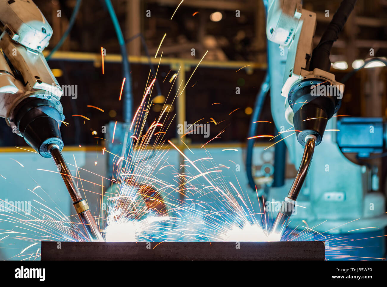 robot welding part in automotive industrial Stock Photo - Alamy