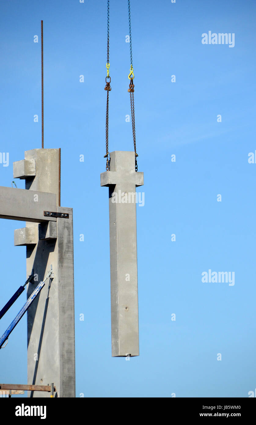 Precast building element lifted by a crane Stock Photo - Alamy