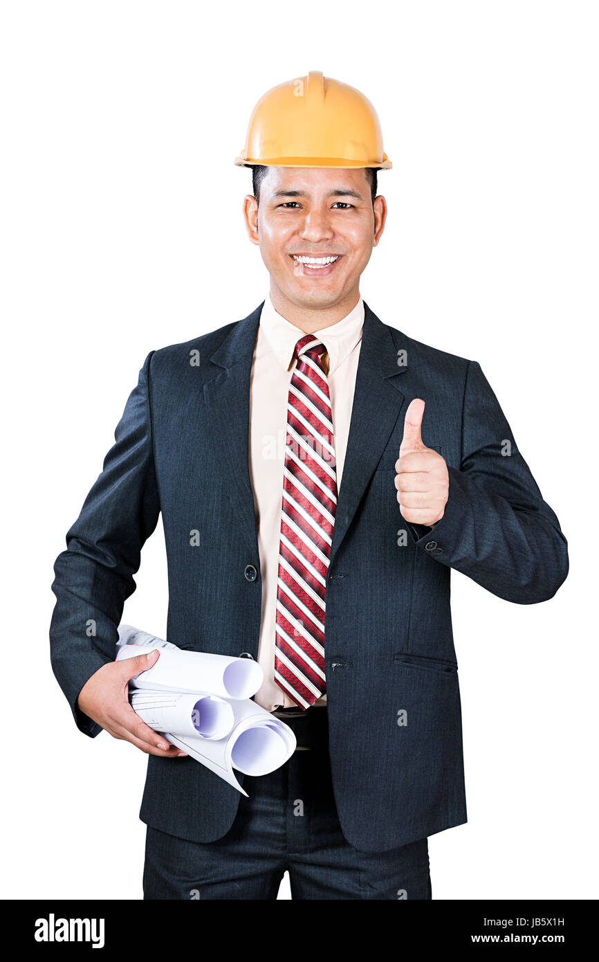 1 Indian Architect Engineer Man Real Estate Project Showing Thumbsup ...
