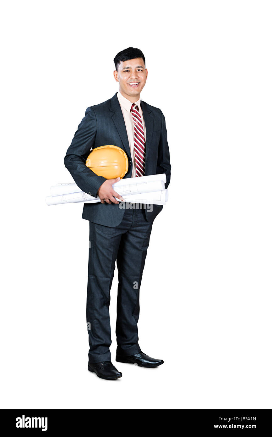 1 Indian Man Architect Engineer Real Estate Project Holding Map ...