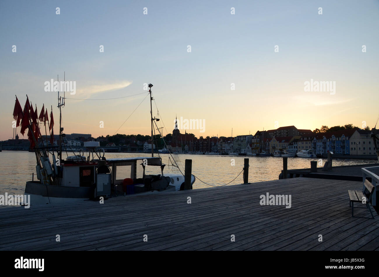 This is the southern part of the harbor in Sonderborg, Denmark, seen ...