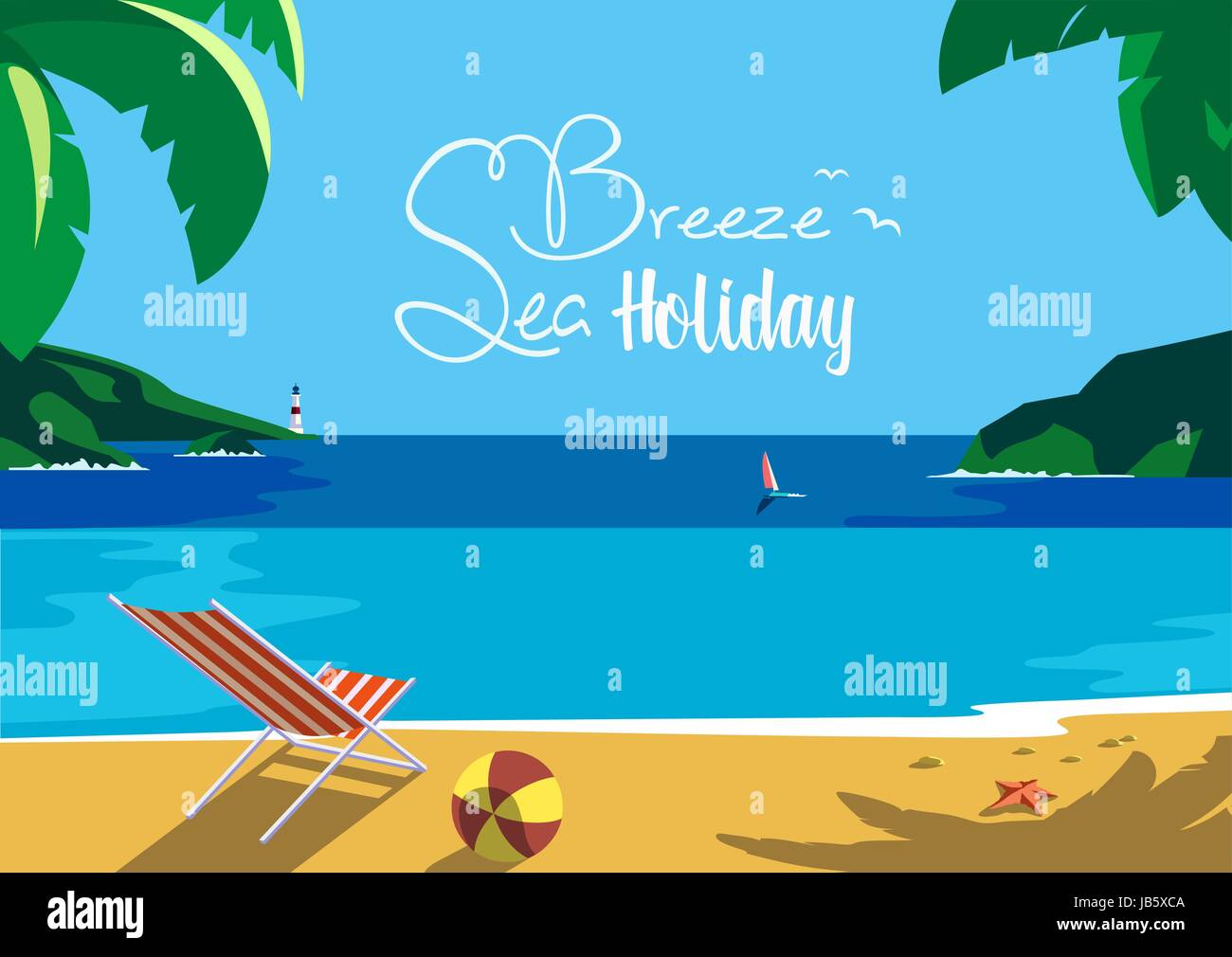 Summer time seaside landscape Stock Vector Image & Art - Alamy
