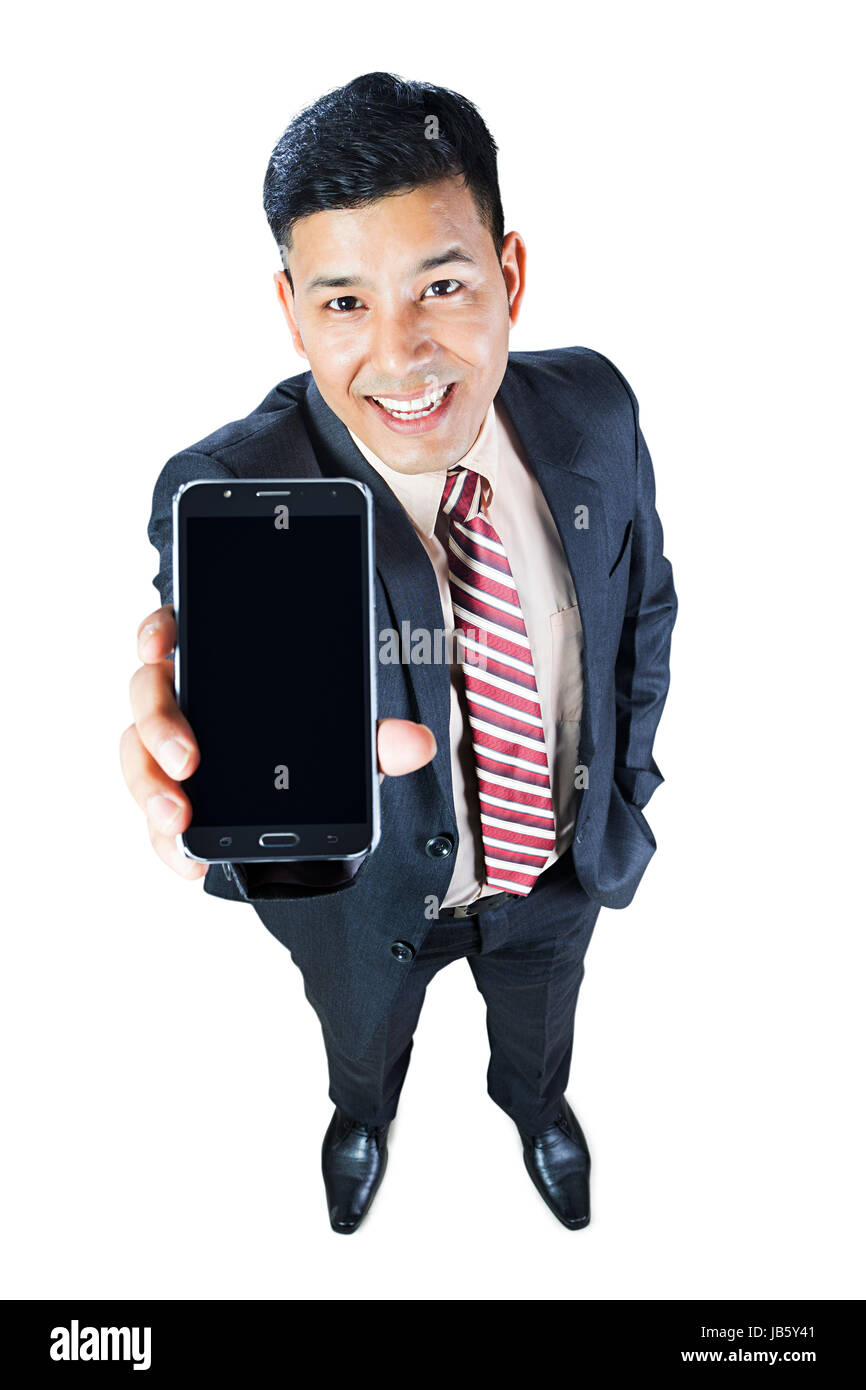 Indian salesman showing Cut Out Stock Images & Pictures - Alamy