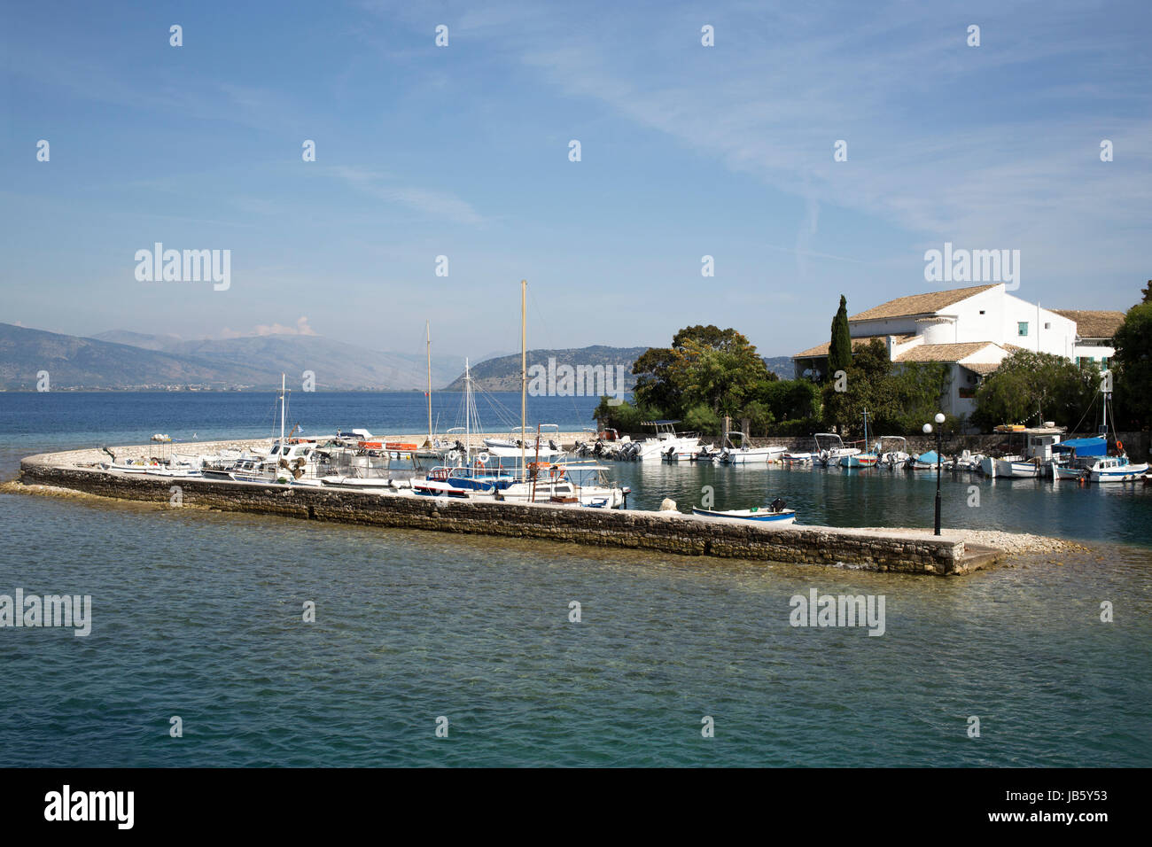 kouloura harbour, corfu Stock Photo - Alamy