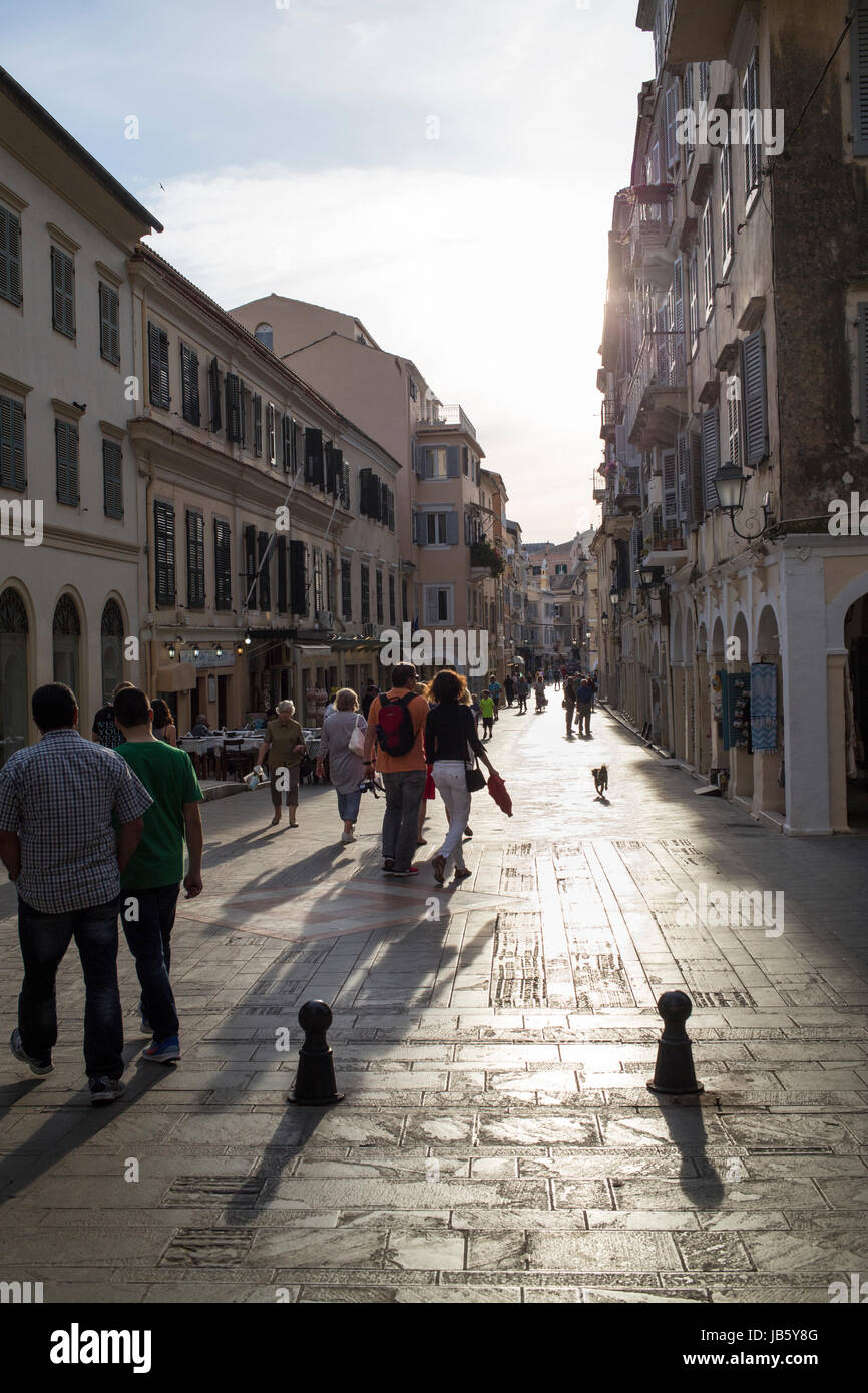 street views of Corfu Town Stock Photo - Alamy