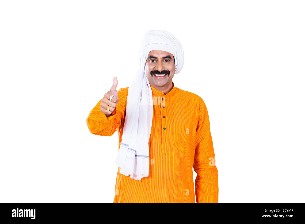 1 Indian Rural Man Farmer Standing And Showing Thumbs up In Studio shot ...