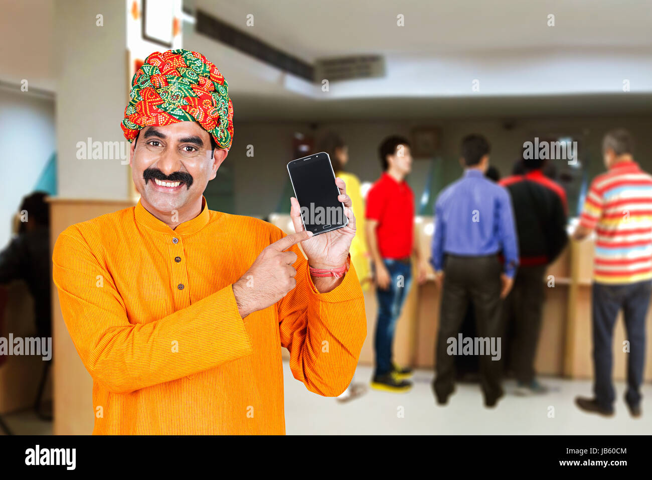 Rural indian man in bank hi-res stock photography and images - Alamy
