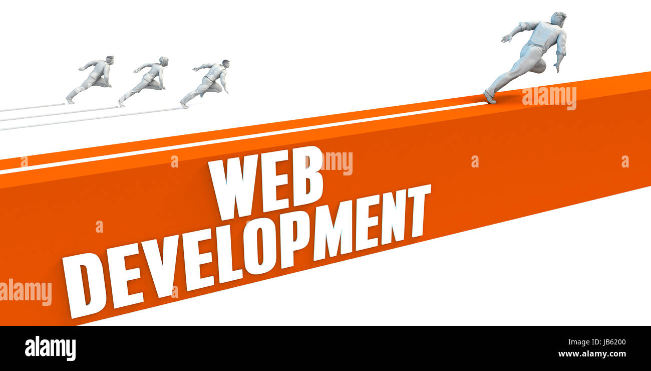 Web Development Express Lane with Business People Running Stock Photo ...