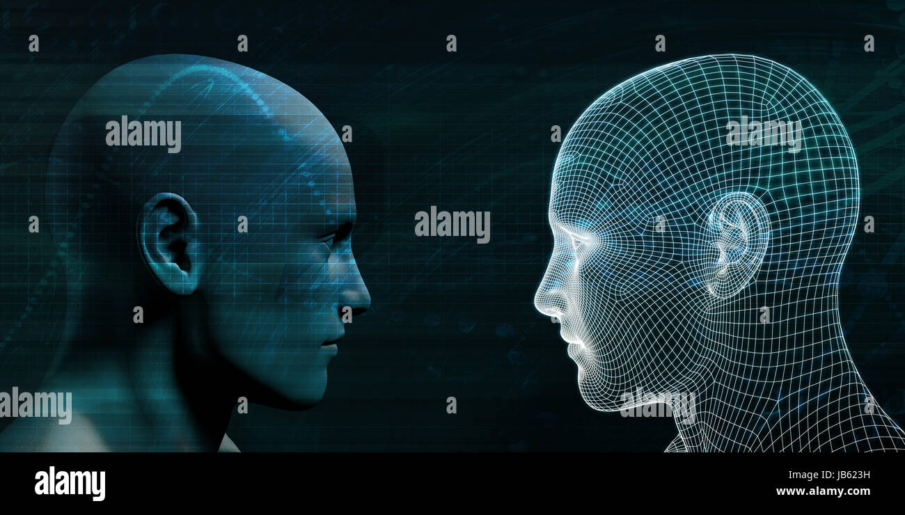 Online Personality with Physical Human and Digital Avatar Stock Photo ...