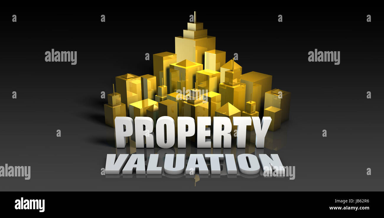 Property Valuation Industry Business Concept with Buildings Background ...