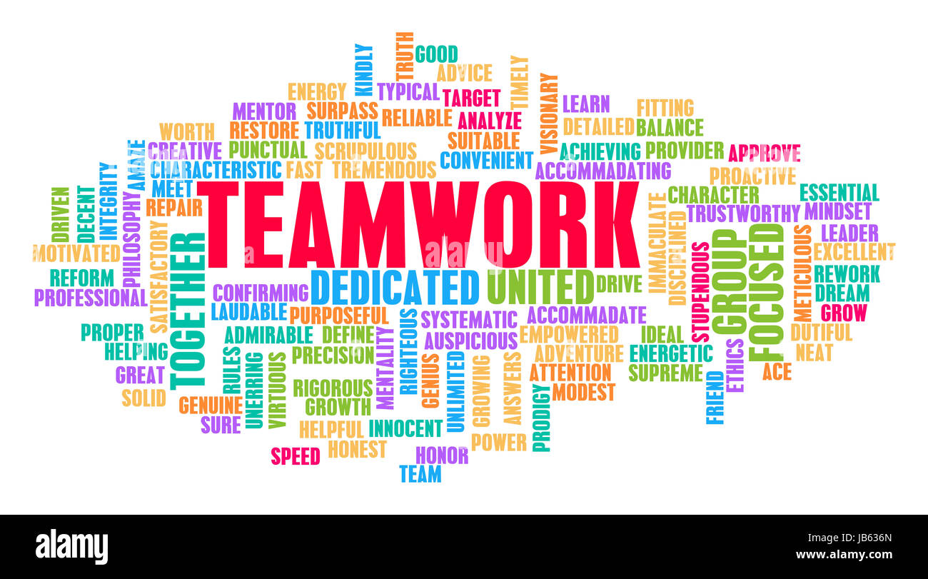 Teamwork Word Cloud Concept on White Stock Photo - Alamy
