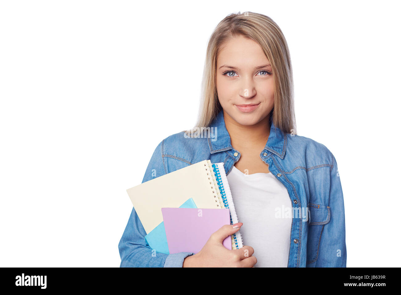 Isolated portrait of a student girl Stock Photo - Alamy