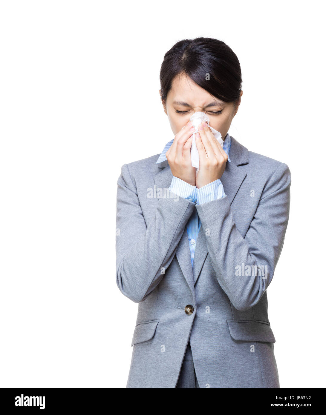 Asia woman sneeze Stock Photo - Alamy