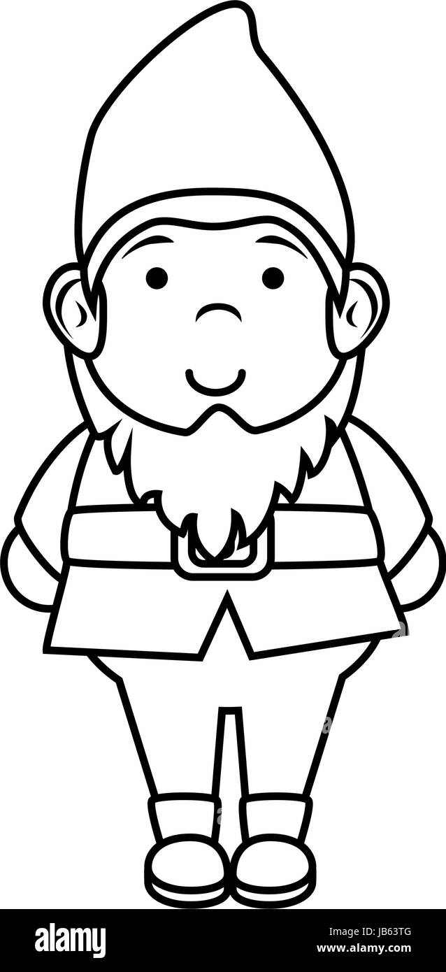 Garden gnome white background Black and White Stock Photos & Images - Alamy