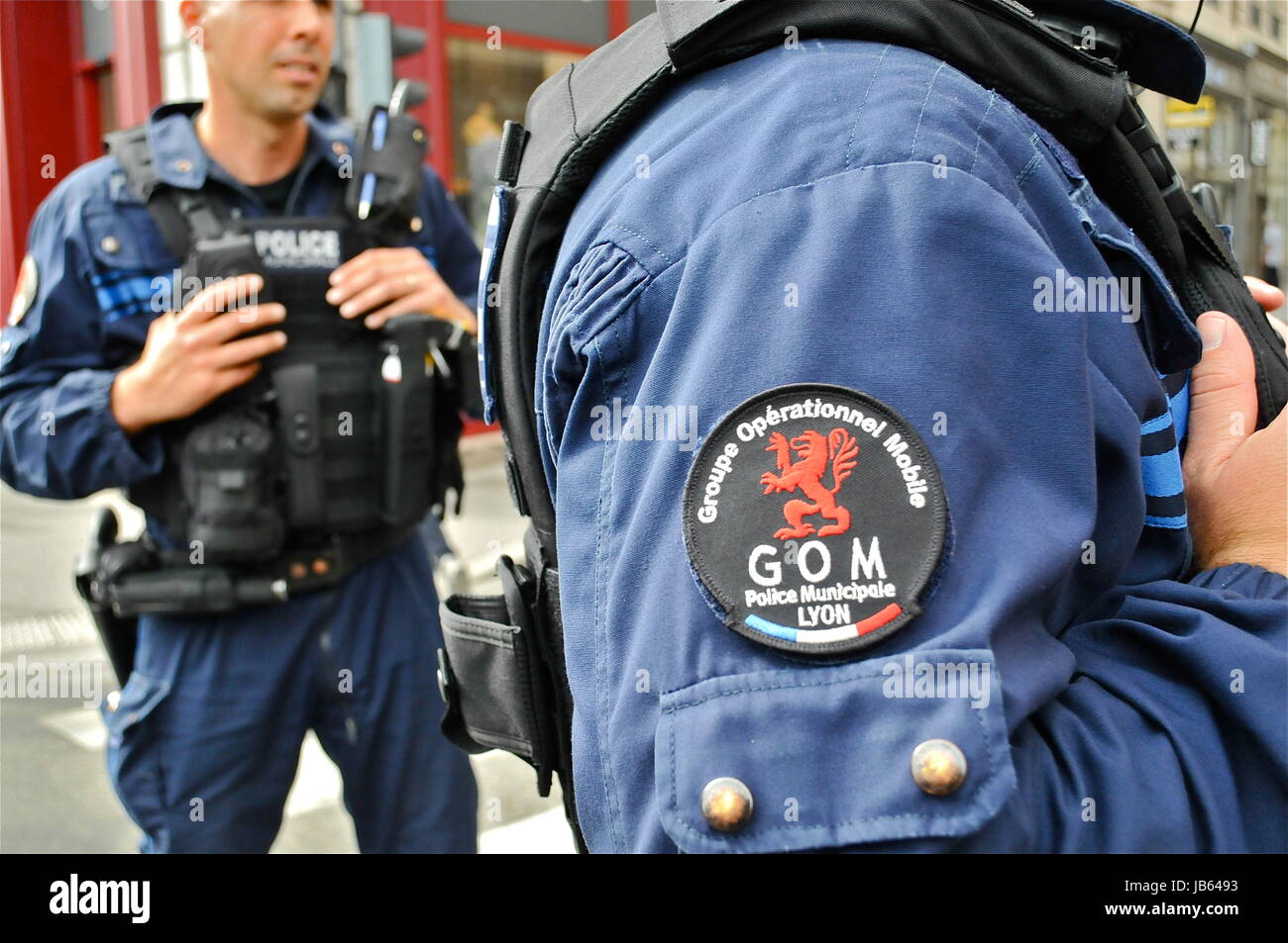 GOM Special Unit patrols Lyon during EURO 2016 Championship Stock Photo ...