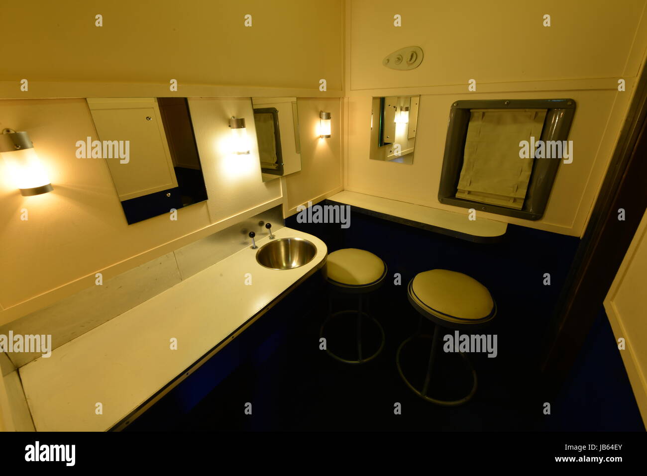 Washroom of B314 replica interior at the Foynes seaplane museum in ...