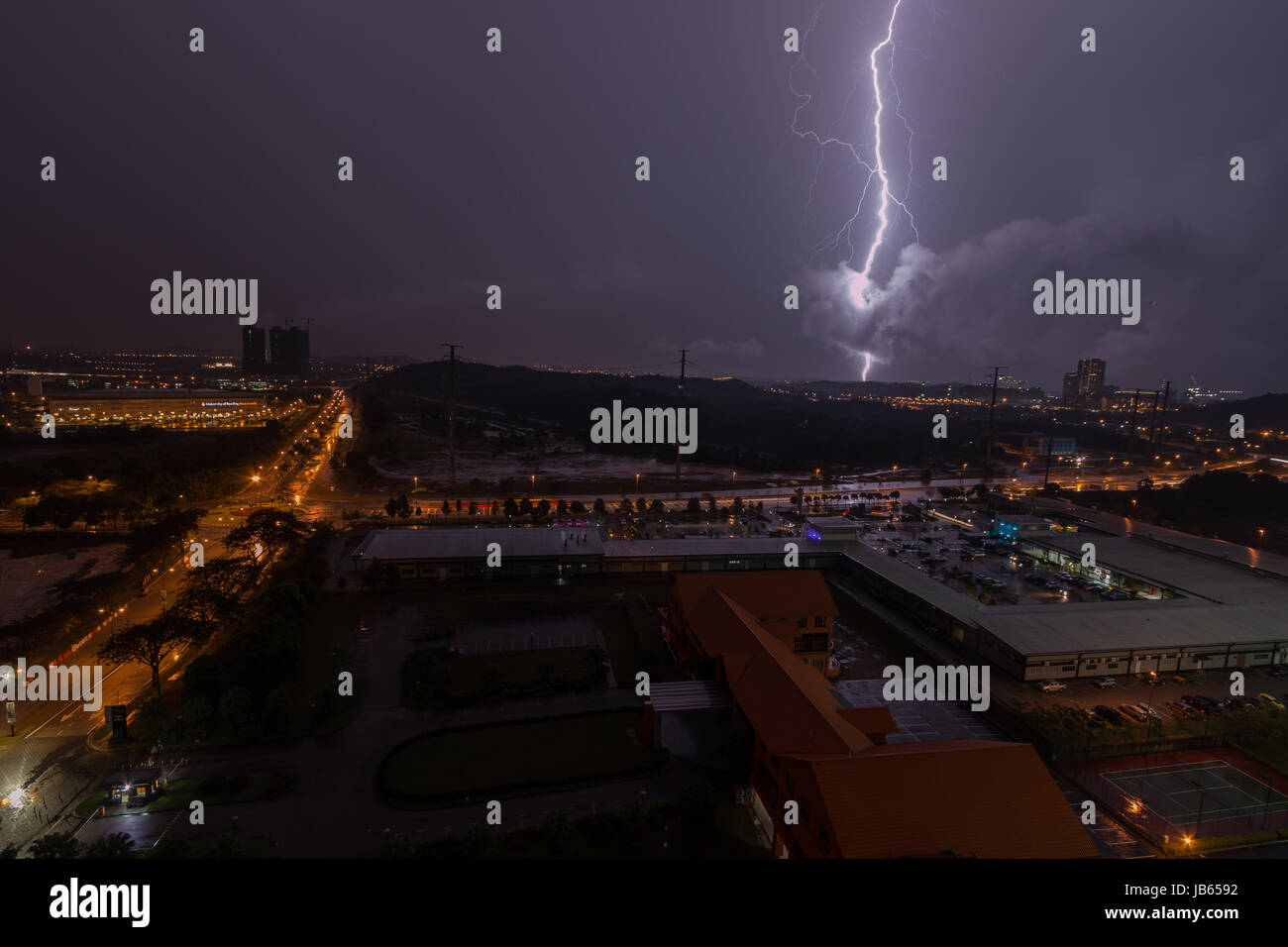 Lightning During Thunderstorm High Resolution Stock Photography and ...