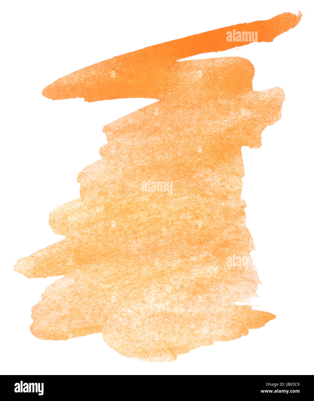 orange watercolor strokes isolated on white background Stock Photo - Alamy