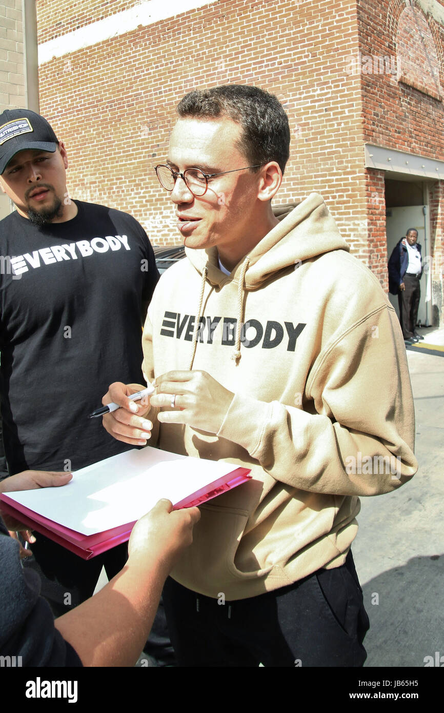 Logic arriving at the El Capitan Entertainment Centre in Los Angeles ...
