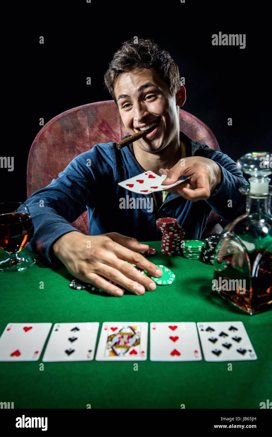 Happy poker man hi-res stock photography and images - Alamy