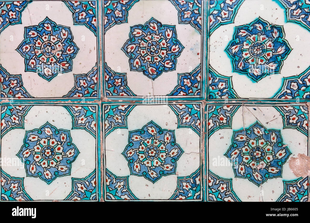 Ceramic wall tile ottoman turkey turkish islamic art hi-res stock ...