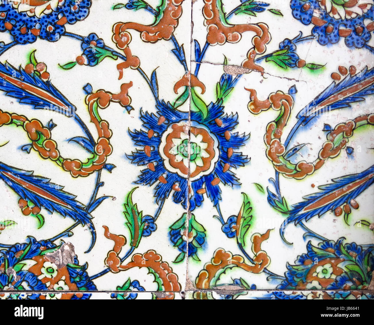 Ceramic wall tile ottoman turkey turkish islamic art hi-res stock ...