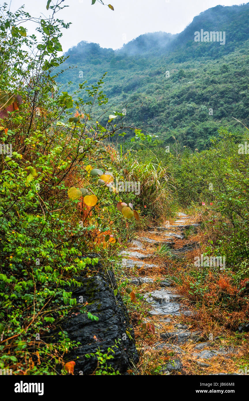 The hiking pathway scenery in the rural area Stock Photo - Alamy