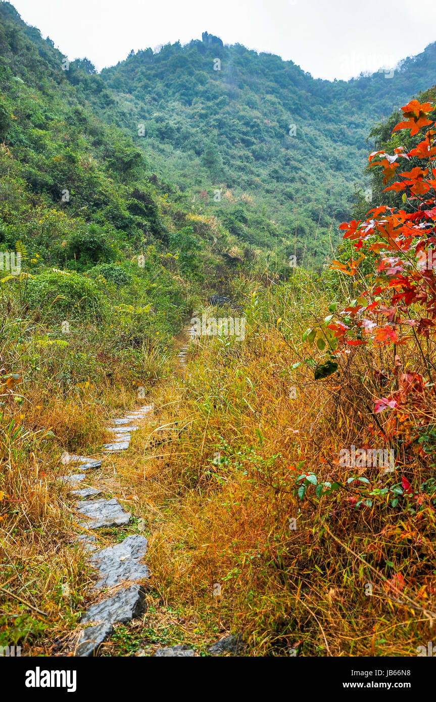 The hiking pathway scenery in the rural area Stock Photo - Alamy