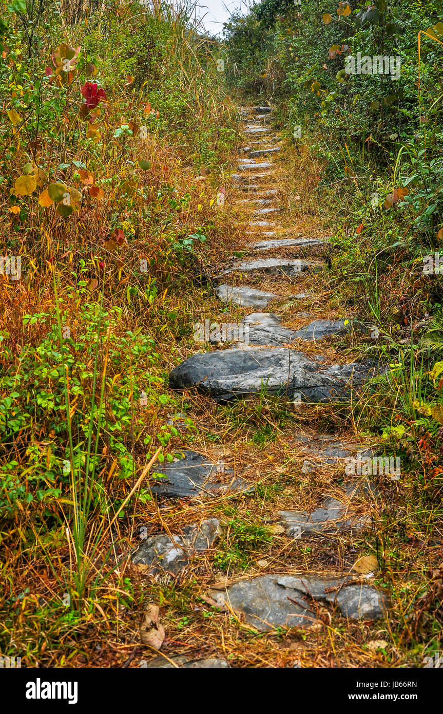 The hiking pathway scenery in the rural area Stock Photo - Alamy