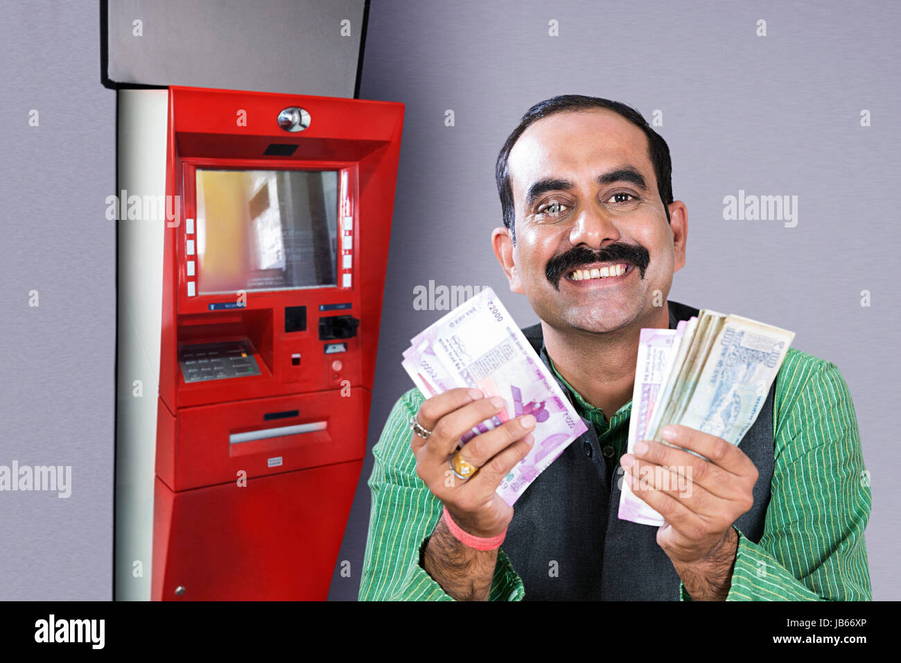 Happy 1 Rural Woman Counting Indian Currency Notes Money Concept Stock ...