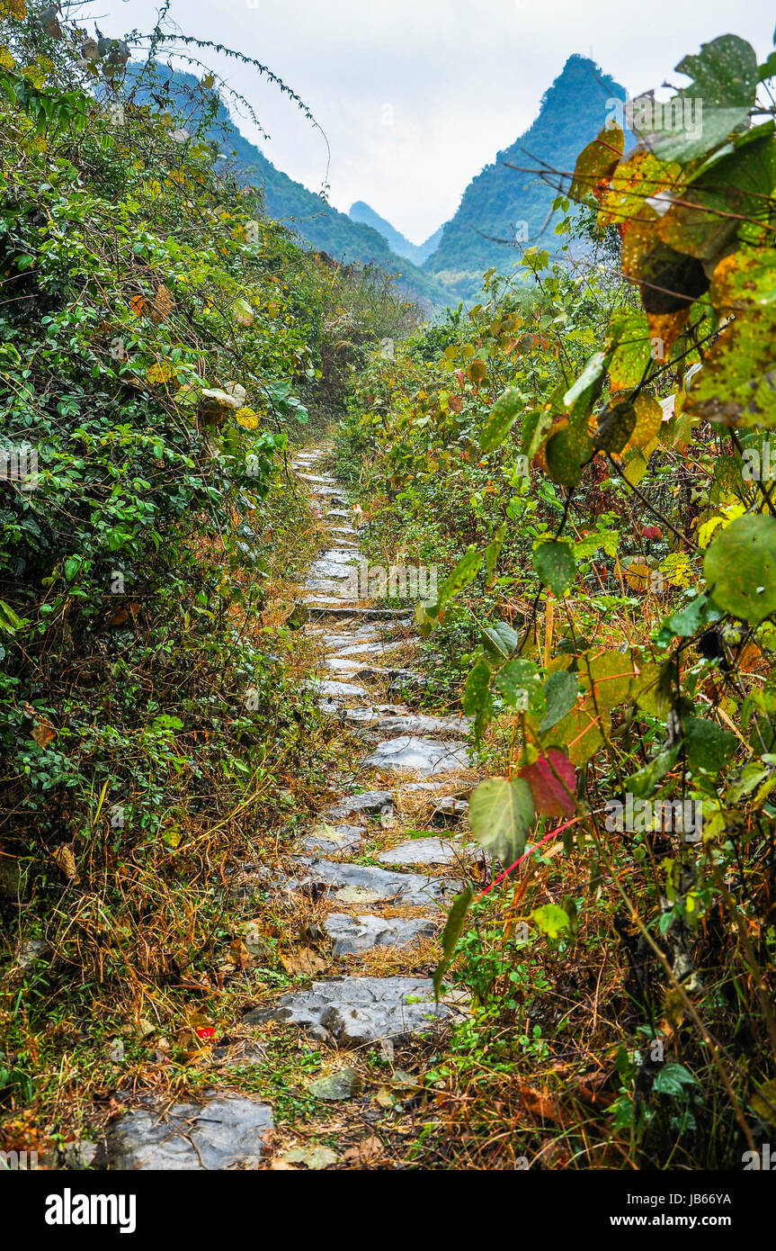 The hiking pathway scenery in the rural area Stock Photo - Alamy