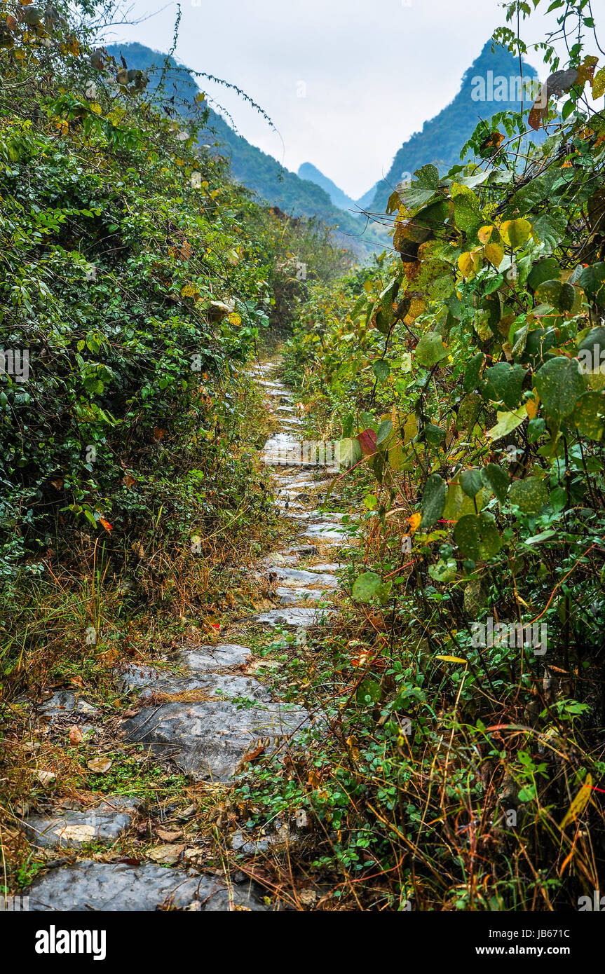 The hiking pathway scenery in the rural area Stock Photo - Alamy
