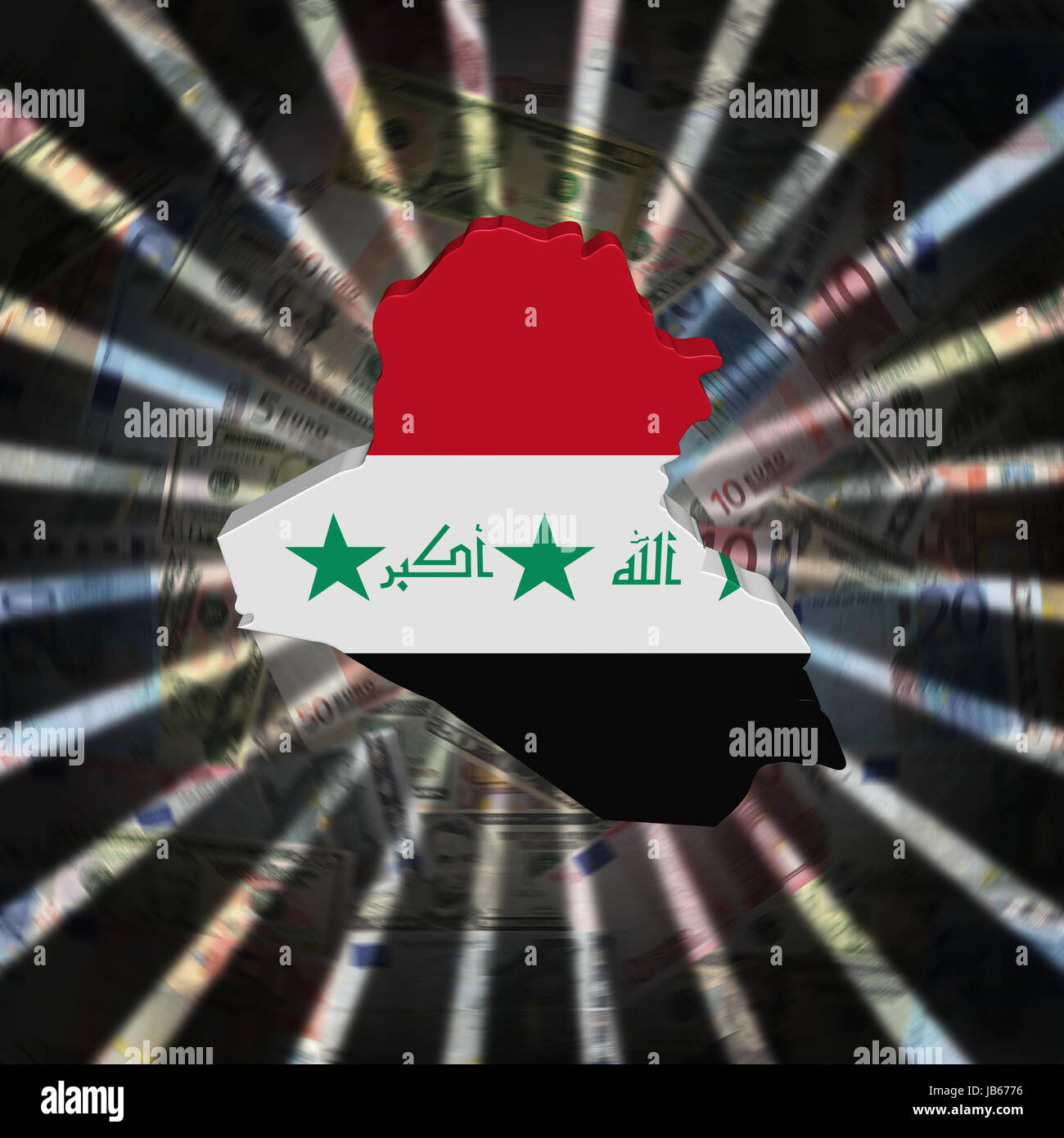 Iraq map flag hi-res stock photography and images - Alamy