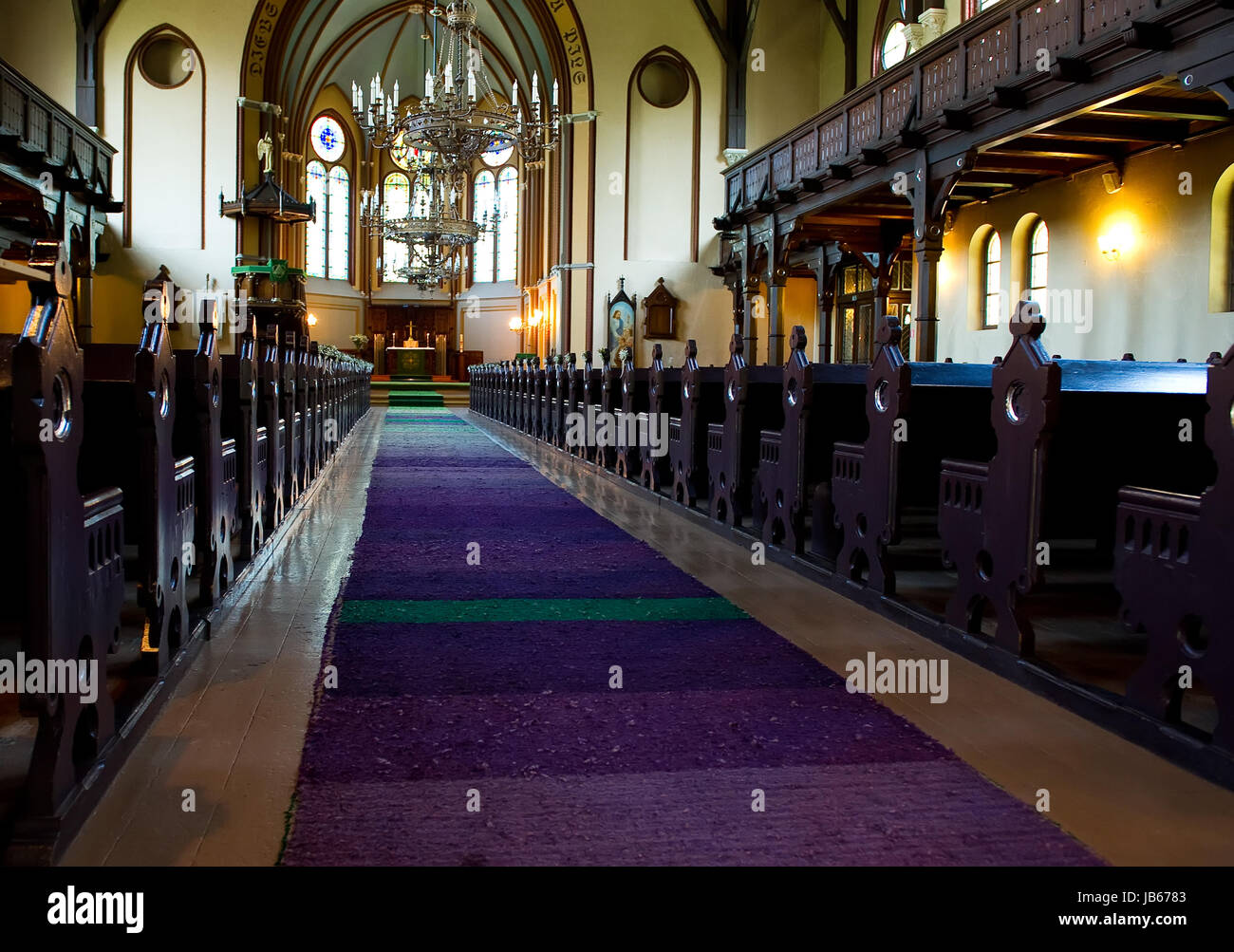 Interior of catholic church Stock Photo - Alamy