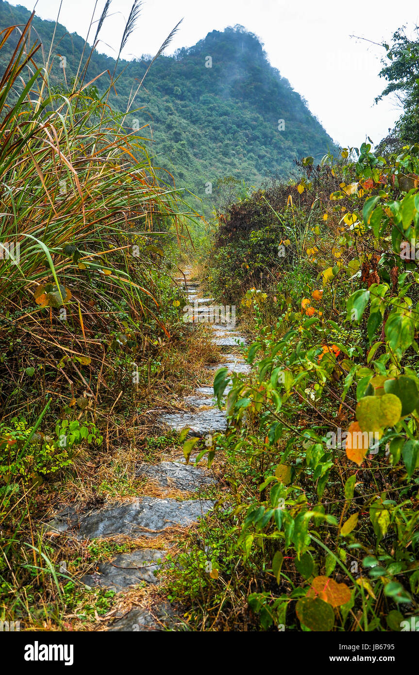 The hiking pathway scenery in the rural area Stock Photo - Alamy