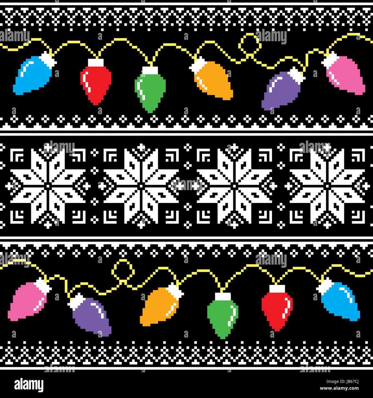 Christmas lights seamless vector Stock Vector Images - Alamy