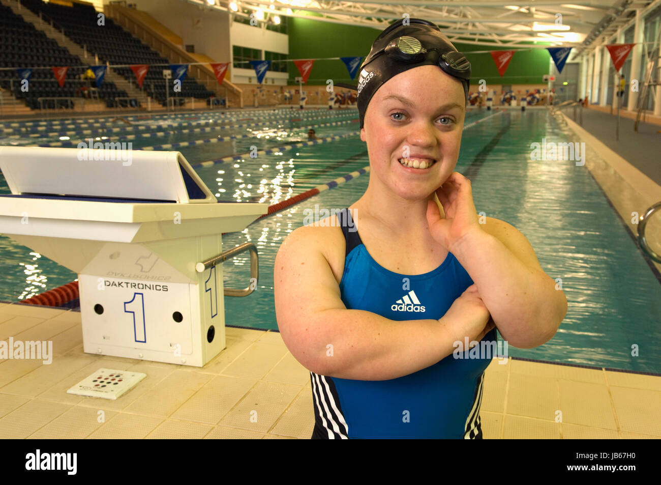 Ellie Simmonds, paralympic swimmer at the Wales National Pool, Swansea ...