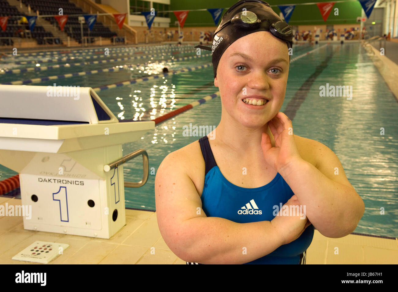 Ellie Simmonds Paralympic Swimmer At The Wales National Pool Swansea