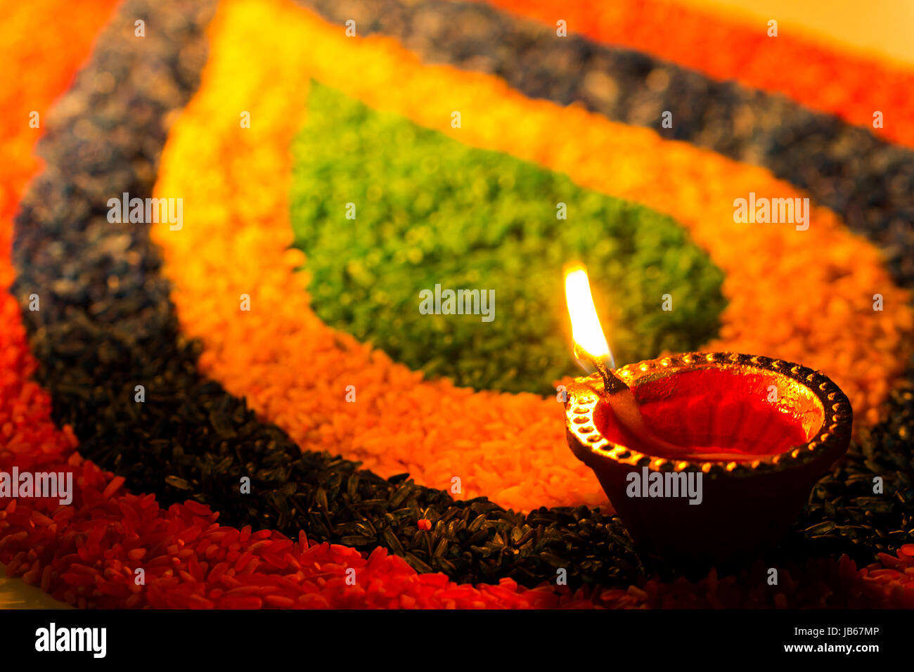 Indian Divali Festival Diya Rangoli Rice Decoration Stock Photo - Alamy