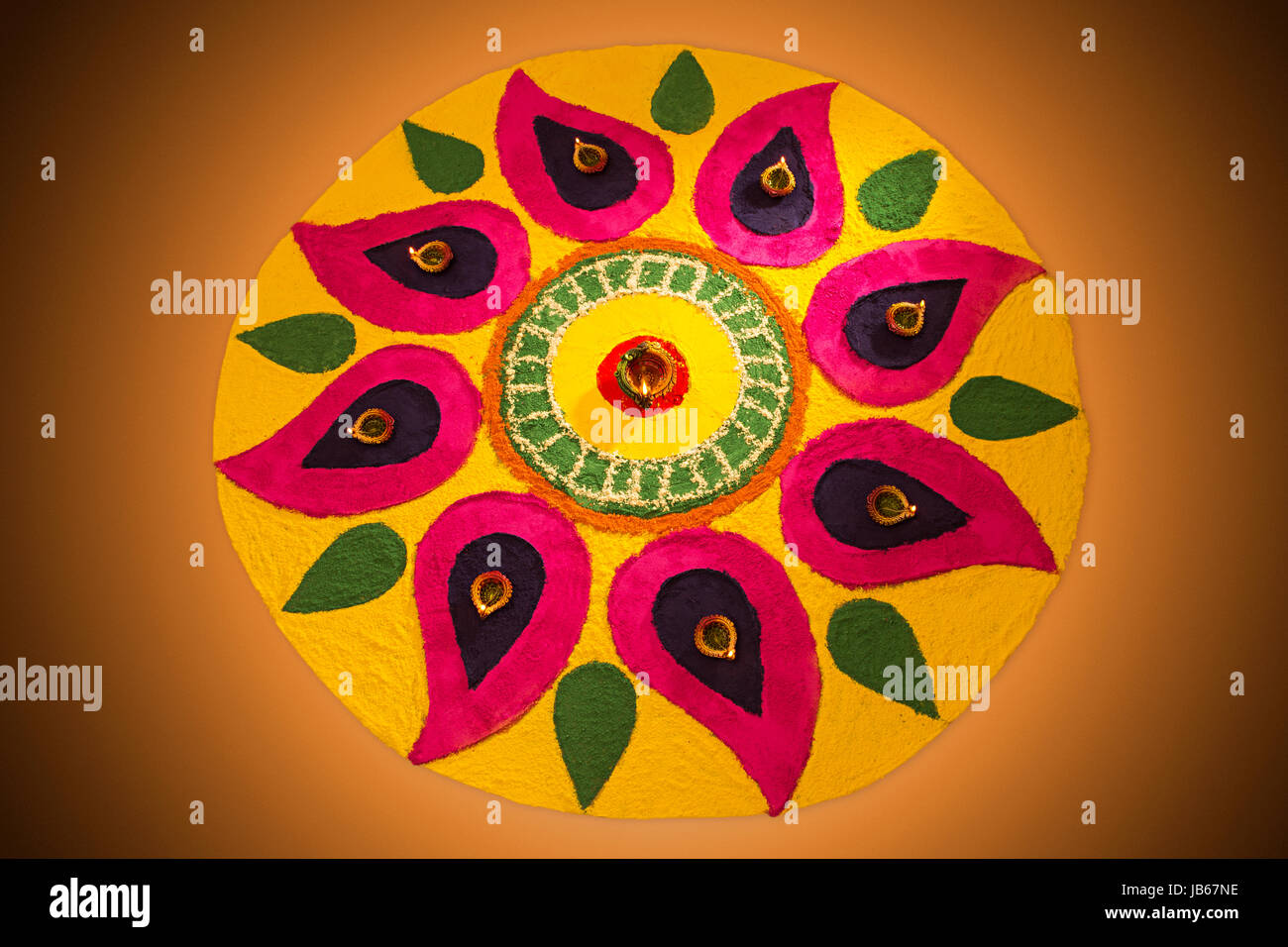 Diwali Diya Festival Hinduism Onam Rangoli Stock Photo - Alamy
